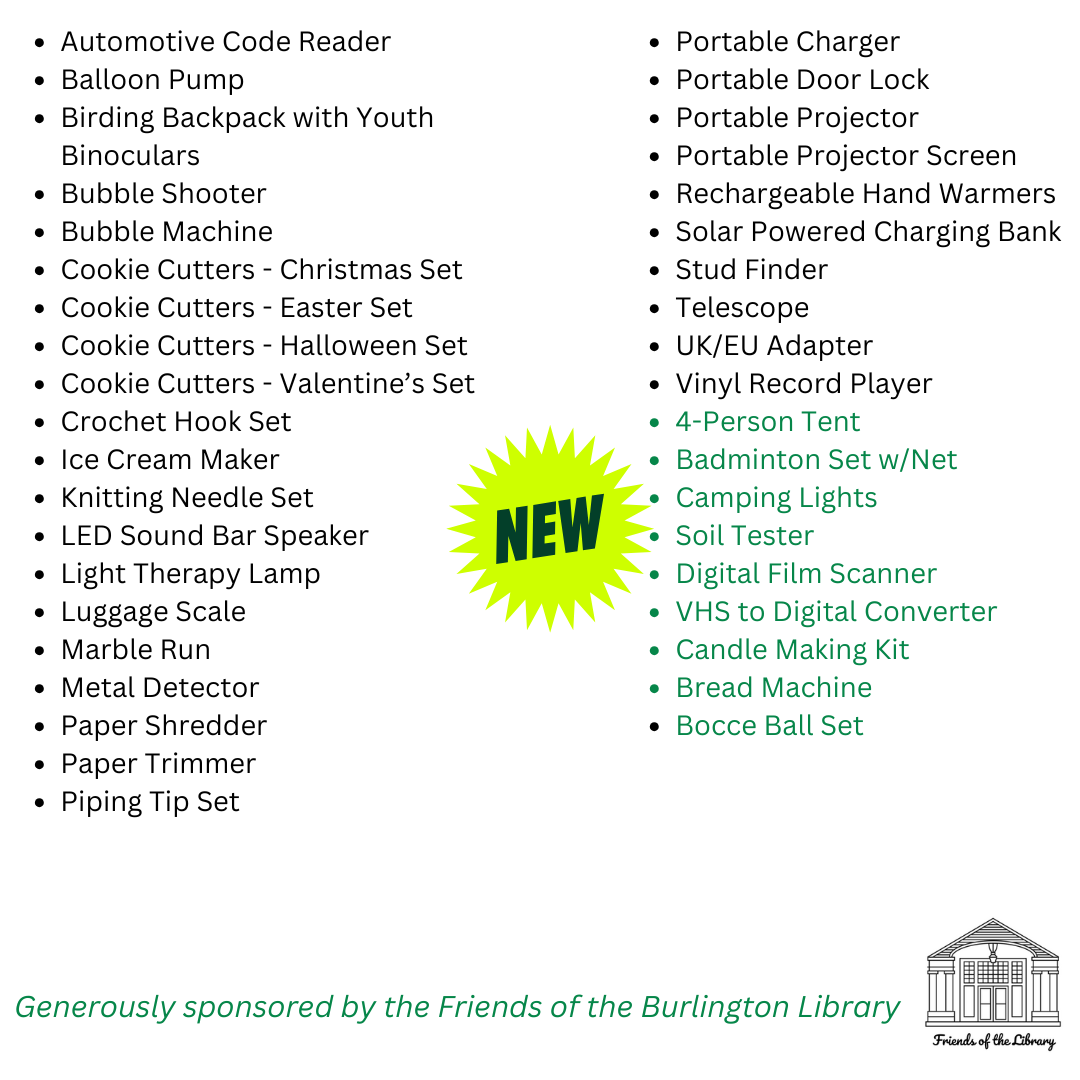 Library of Things - Burlington Public Library